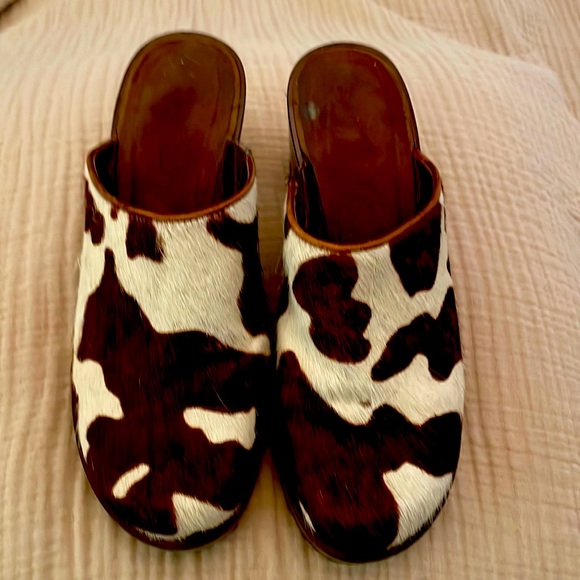 Shoes | Vintage Late 9searly 00s Calf Hair Wooden Platform Clogs 9 Fair ...